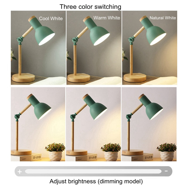 LED reading lamp in a classic wooden design – Luoma Living